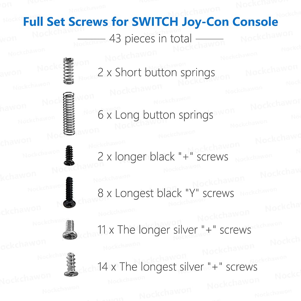 Full Screw Set with Spring Replacement for Nintendo Switch Left & Right Joy-Con Controller Screws Springs