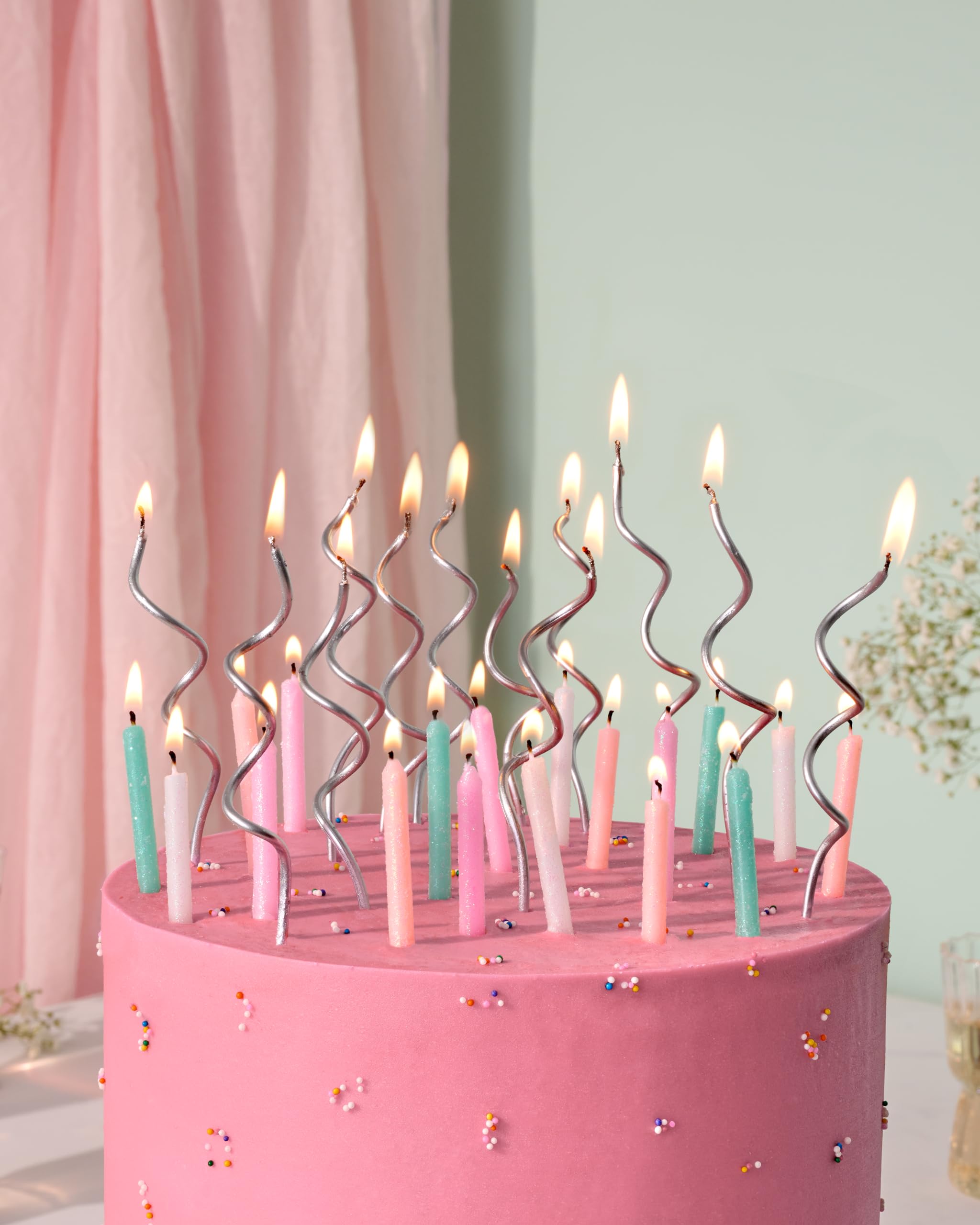 Papyrus Birthday Candles, Silver Swirl (12-Count)