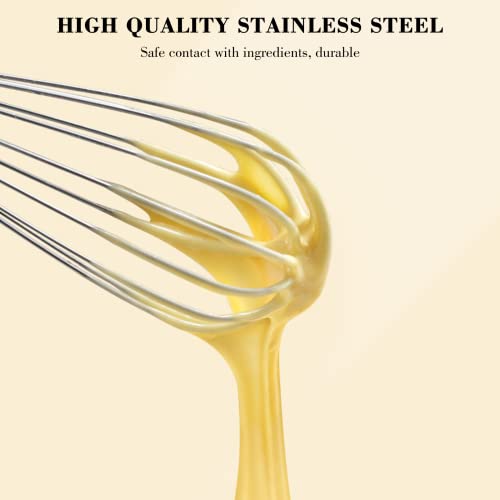NileHome Stainless Steel Whisk Set 8" 10" 12" Kitchen Whisk Balloon Whisk Kitchen Wisk Wire Whisks for Cooking, Whisking, Blending, Beating, Stirring-4 Pack