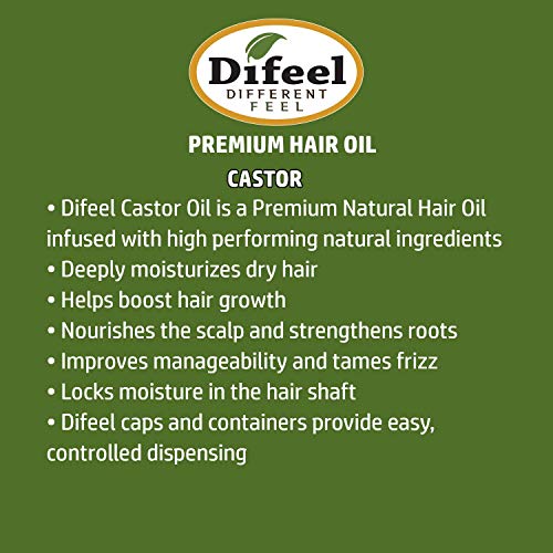 Difeel Premium 99% Natural Castor Hair Oil 7.1 Ounce - Natural Castor Oil for Hair Growth