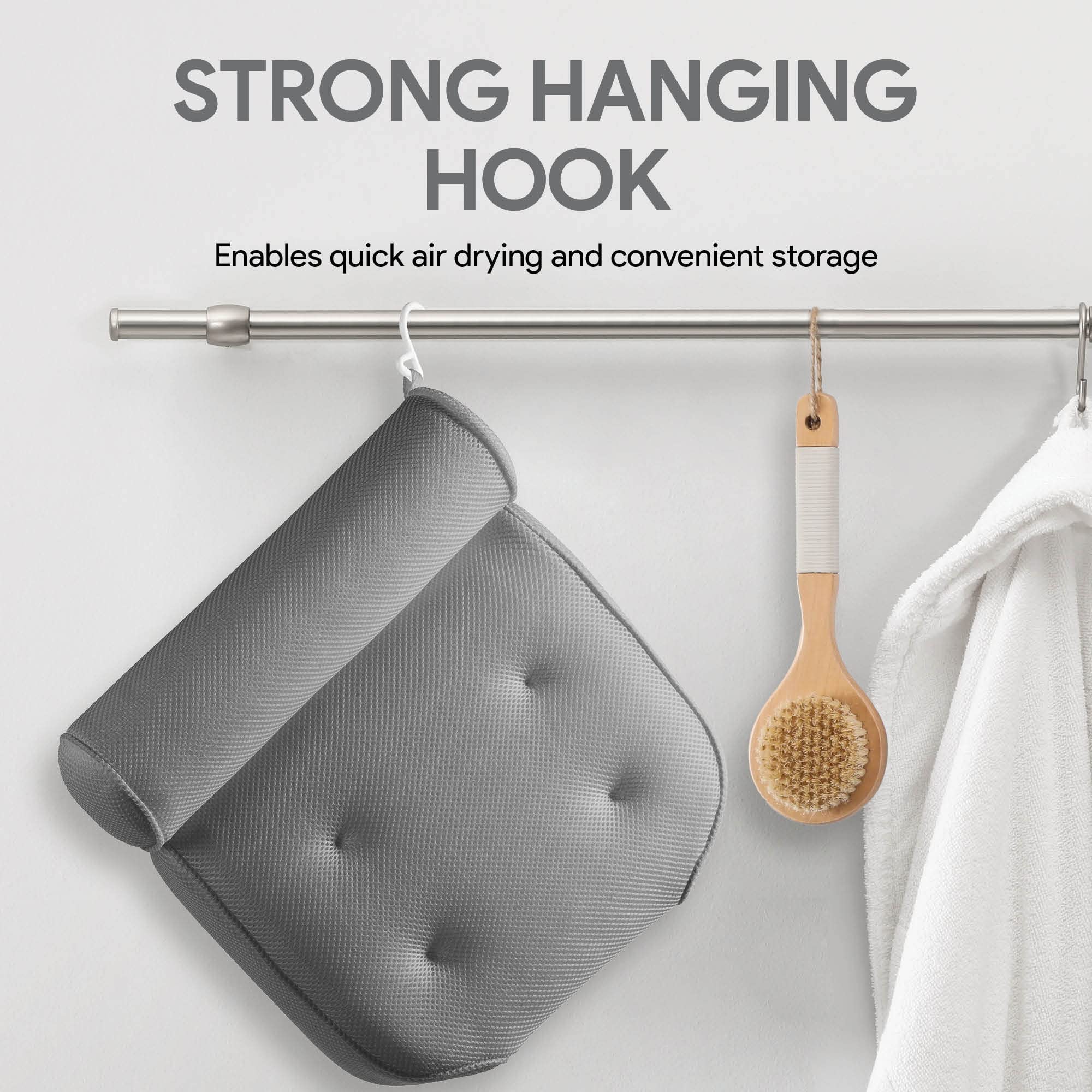 PEULEX Comfort Bath Pillow for Tub, Bath Pillow for Neck Back Support with Strong Suction Cups & Hook, Soft Bath Pillow for Luxury Bath, Hot Tub Bathtub Pillow Made with Soft Mesh, Great Gift for Wife
