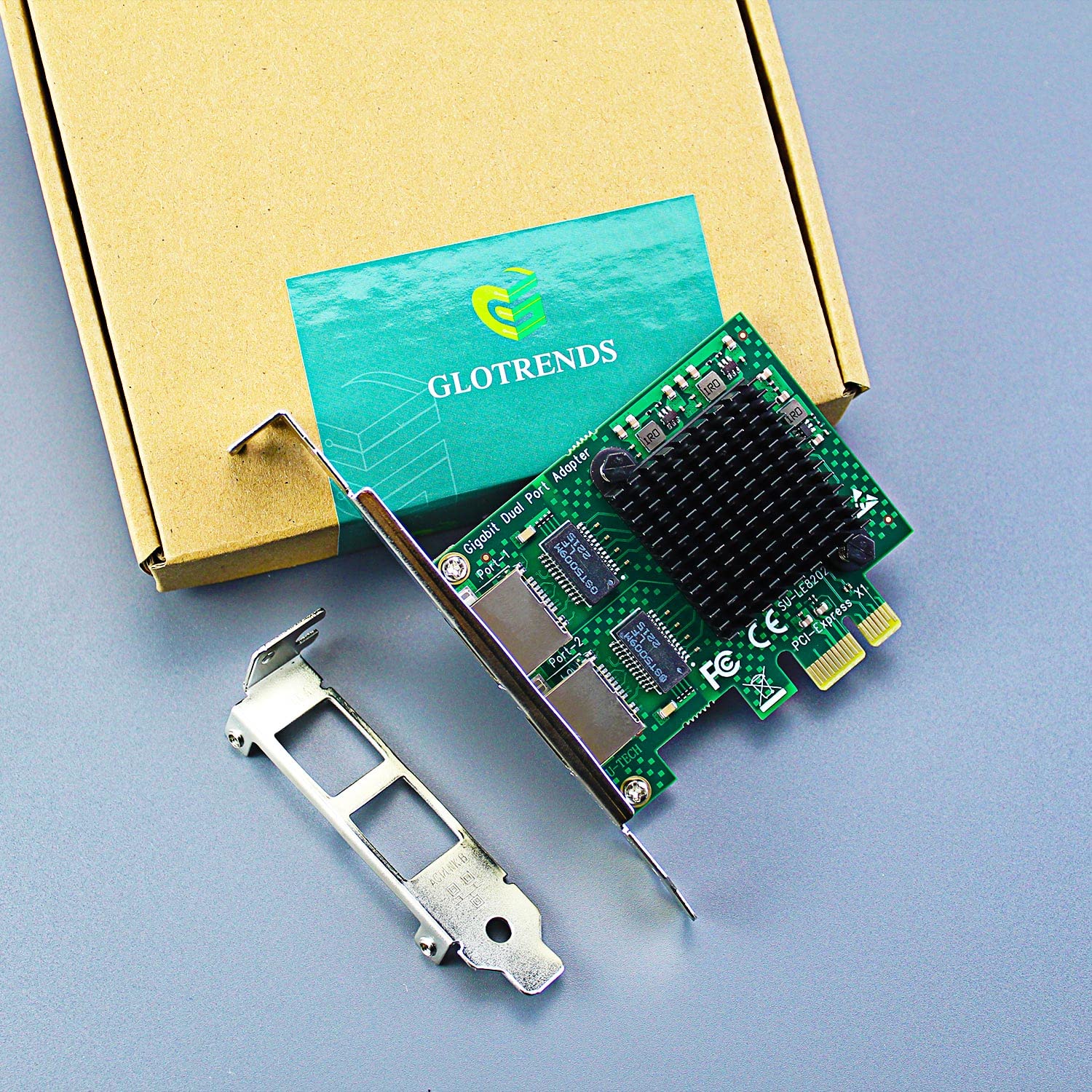 GLOTRENDS LE8202 2-port Gigabit PCIe Ethernet Network Card, 2 x RTL8111H Chip, 2 x RJ45 LAN Port, PCIe X1 Installation