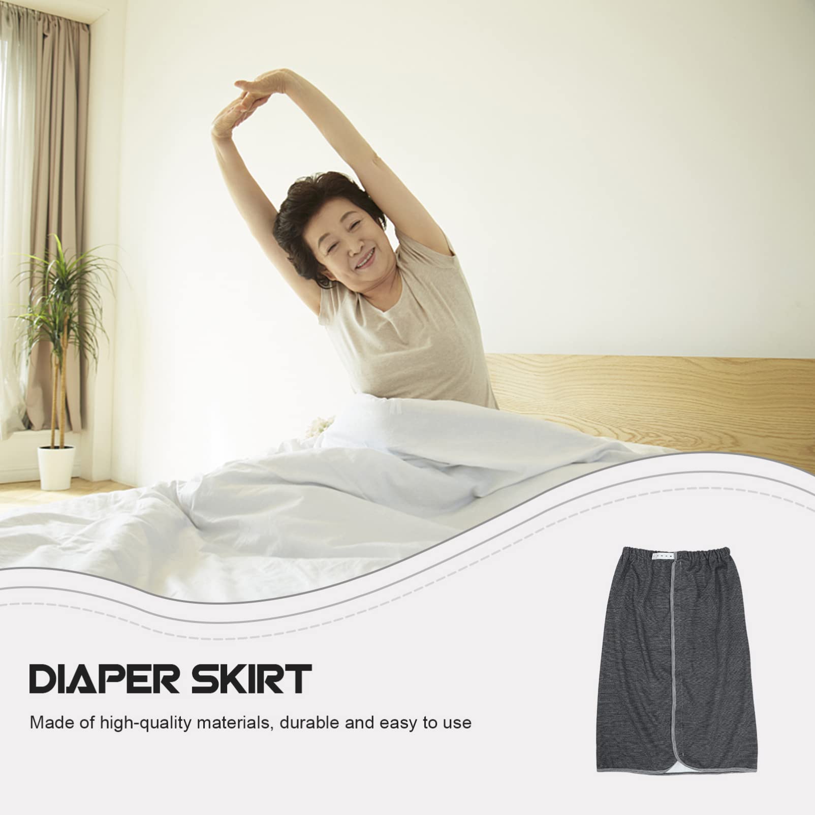 EXCEART Reusable Uroclepsia Diaper Elderly Care Diaper Incontinence Urinary Skirt Waterproof Diaper for Elderly
