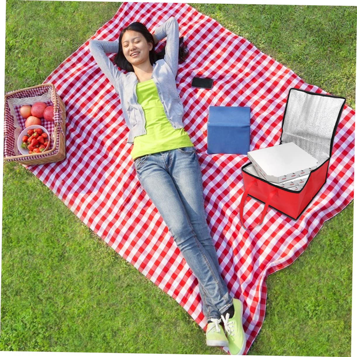 NAMOARLY 1pc Insulation Reusable Shopping Take- Out Insulated Grocery Cooler Car Accessories Pizza Heater Picnic Aluminum Cake Takeaway