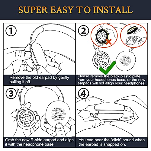 SOULWIT Earpads Replacement for Jabra Evolve2 65 (65MS 65UC USB)/Evolve2 40 (40UC 40MS USB)/Elite 45h On-Ear Wireless Headset, Ear Pads Cushions with Softer Protein Leather