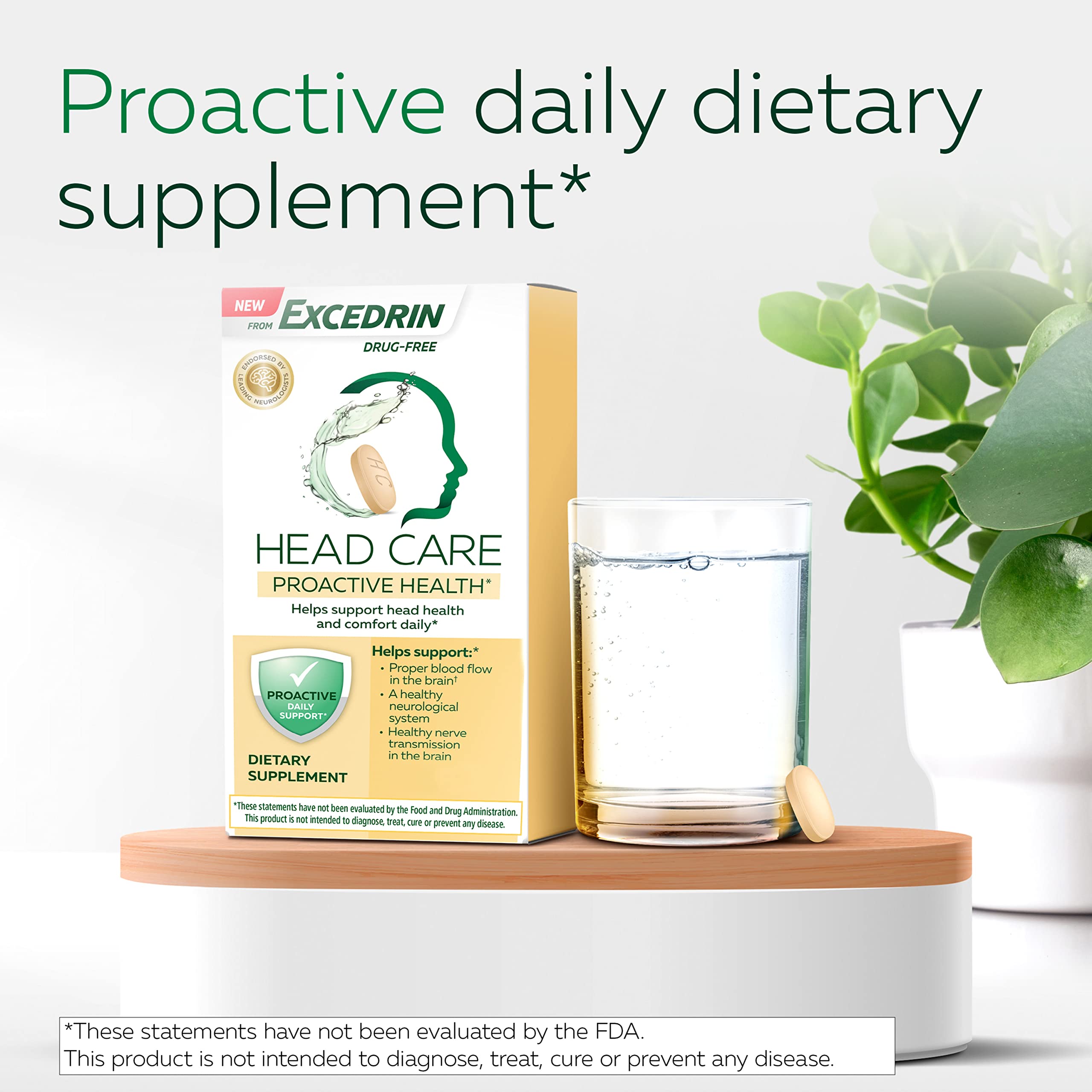 Excedrin Head Care Proactive Health Dietary Supplement - 110 Count and Head Care Replenish Plus Focus Drink Mix from 24 Packets Convenience Pack