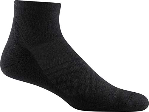 Darn Tough (1055) Run Coolmax 1/4 Ultra-Lightweight with Cushion Men's Sock - (Black, Large)
