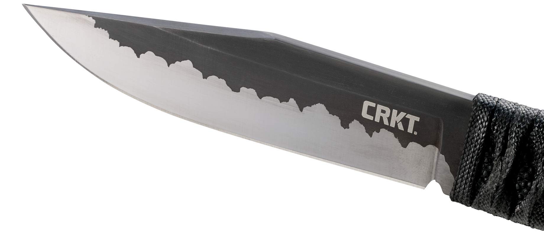 CRKT Nishi EDC Knife: Everyday Carry Fixed Blade Knife, Clip Point Blade with Titanium Nitride Finish, Cord Wrapped Handle, Sheath 2290