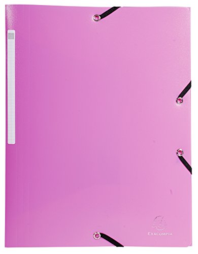 Exacompta - Ref 55840E - Opaque PP Elasticated 3-Flap Folders - Suitable for A4 Documents, 0.5mm Polypropylene, Spine Label, Suitable for Confidentiality - Assorted Colours (Pack of 10)