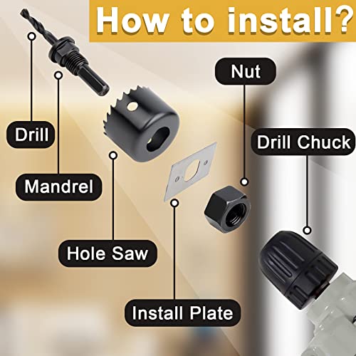 Hole Saw Set, 23Pcs Hole Saw Kit with 13Pcs Saw Blades, General Purpose 3/4" to 5" (19mm-127mm) Hole Saw, Mandrels, Hex Key with Storage Box, Ideal for Soft Wood, PVC Board