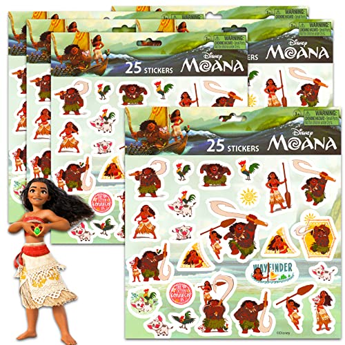 Moana Stickers for Party Bags - 150 Count Moana Party Favor Stickers for Kids | Moana Stickers for Water Bottles
