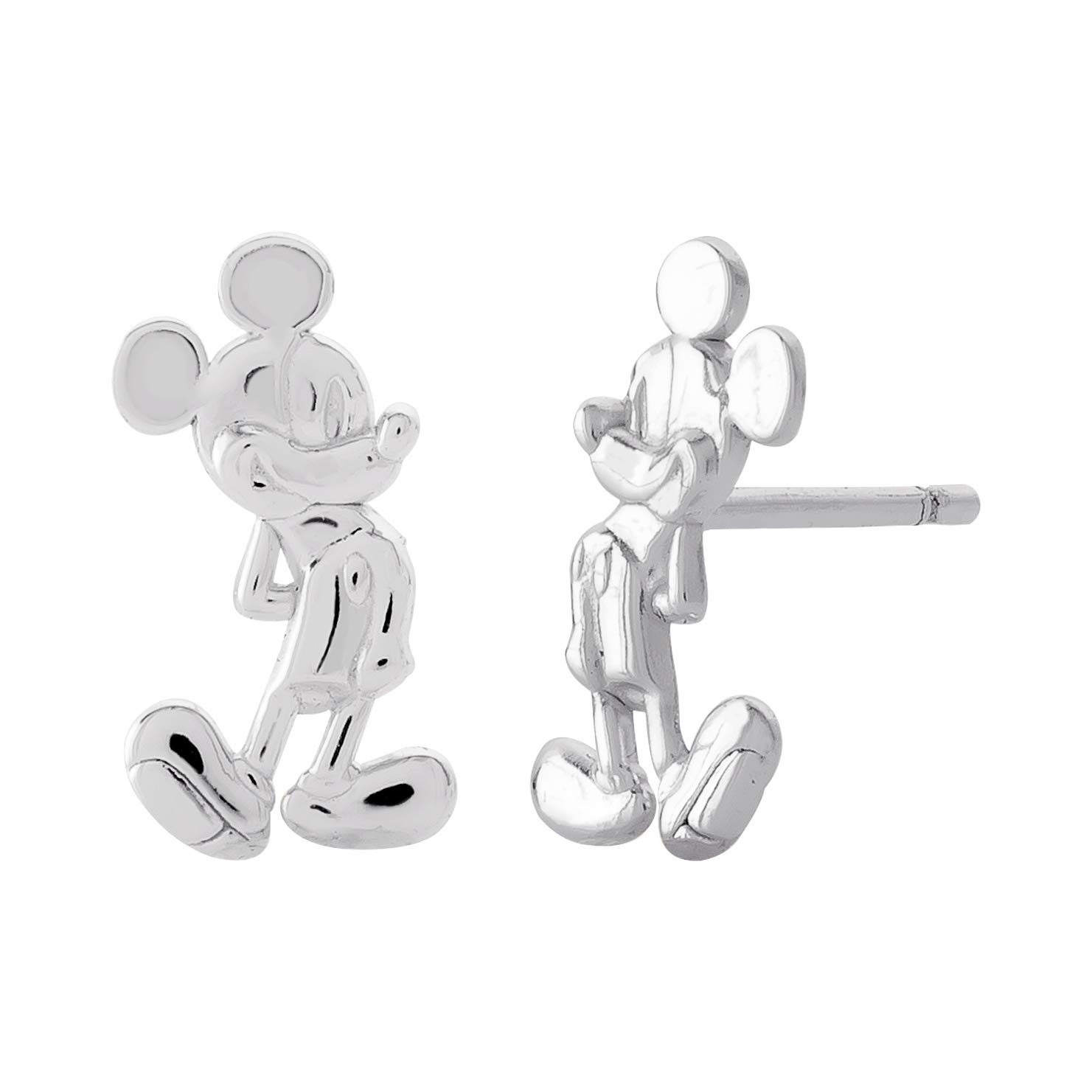 Disney Classic Mickey Mouse Jewelry, Mickey Mouse Stud Earrings, Sterling Silver