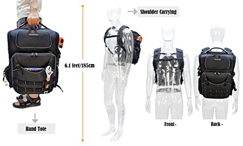 Full-Open Tool bag backpack, bookbag for men, electricians, construction