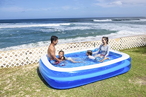 Jilong Rectangular Family Inflatable Pool for Ages 6+, Blue, 103" x 69" x 20"