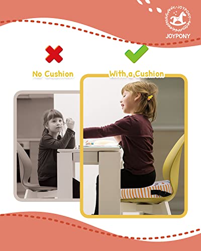 Toddler Booster Seat for Dining Table, 4 inch Ergonomic Design Dining Chair Heightening Cushion Portable Dismountable Eating, Washable Kids Toddler Booster Cushion, Adjustable Elasticity Straps(Space)