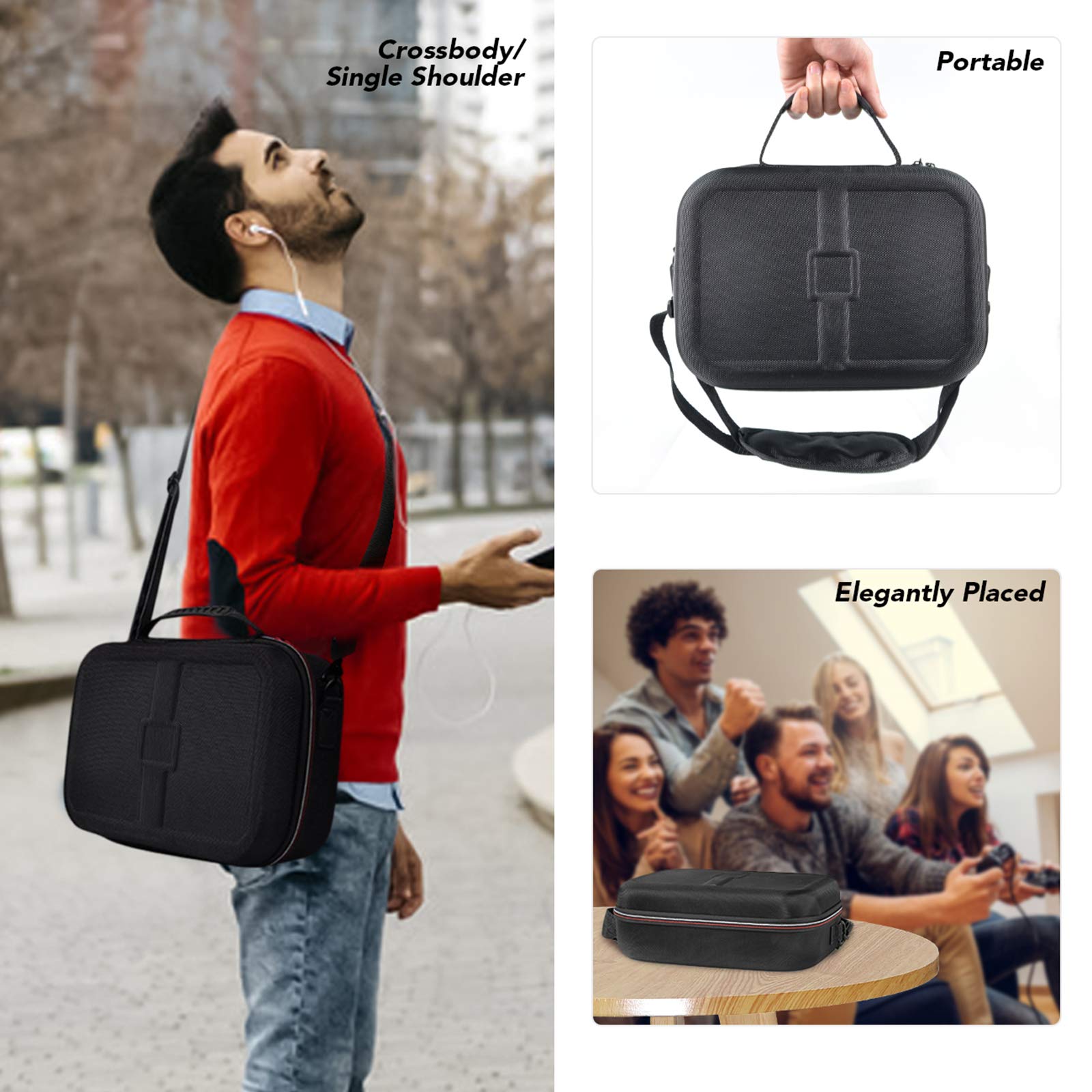 Deluxe Travel Carrying Case for Nintendo Switch / Switch Lite, Sturdy Hard Shell Carrying Bag for Storage Switch Console, Dock, Pro Controller, Accessories with Shoulder Strap 18 Game Cards Slot
