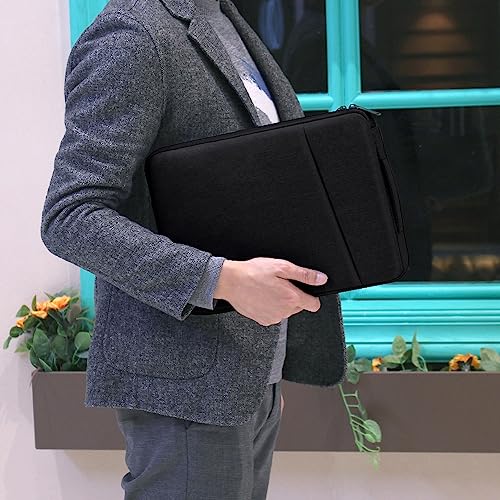 Laptop Sleeve Case for 2023 MacBook Air 15.3 inches A2941 M2 Chip Canvas Handbag Portable Package Pouch Carrying Travel with Stainless Steel Zipper Polyester Accessories (Black)