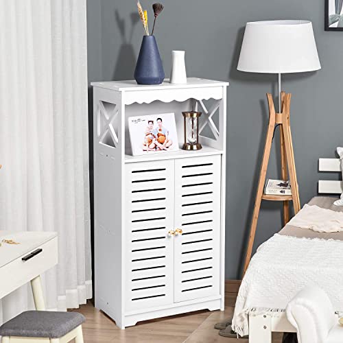NOKAMW Bathroom Storage Cabinets,White Floor Cabinet,Home Waterproof Storage Furniture for Bedroom Kitchen Hallway,Cupboard Unit with Daily use Layer,75x24x34cm.