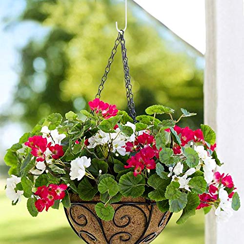 HiGift 8 Pack Vinyl Fence Hooks, 2 x 6 inch Patio Hangers White Powder Coated Steel Fence Hangers for Hanging Plants, Planters, Bird Feeders, Lights, Pool Tools
