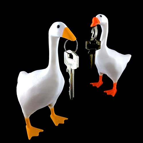 TOKZON Goose Magnetic Key Holder, Resin Goose Statue, Magnetic Tool Holder Home Decoration, Cute Animal Figurines Keys Holder,