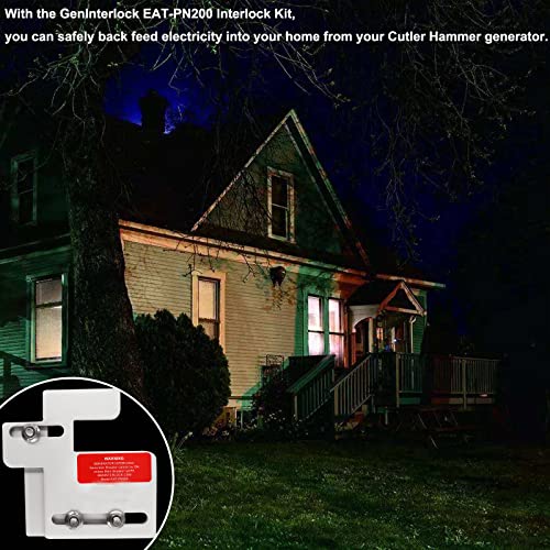 Generator Interlock Kit Compatible with Eaton Cutler Hammer Generator BR and CH Series 150 or 200 Amp Panel, 1 1/4β1 7/16" Spacing Between Main Breaker and Generator Circuit Breakers
