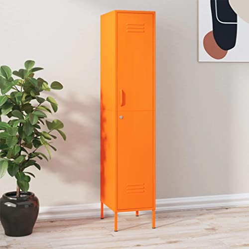 vidaXL Metal Storage Cabinet, Storage Locker with Adjustable Shelves, Locker Organizer for School Office, Locker Cabinet, Modern Style, Black Steel