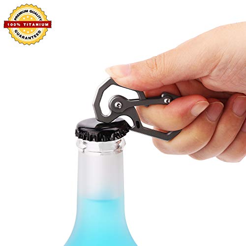 Tibitdeer Titanium Key Chain, Multifunctional Carabiner Keychain Heavy Duty Car Key Chains Organizer for Men and Women