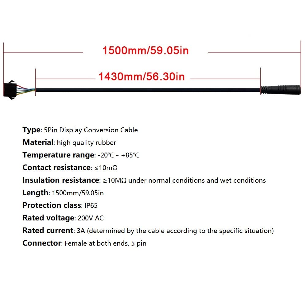 Ebike Display Cable KT Controller Waterproof Ordinary Conversion line for Electric Bicycle Modification Accessories