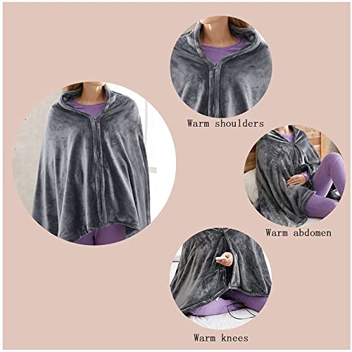 Electric Lap Blanket Throw, Adjustable Three Levels Heating,Large Area Fever Heat Blankets Electric, Warm Your Shoulders, Abdomen, Knees Portable Heating Blanket USB