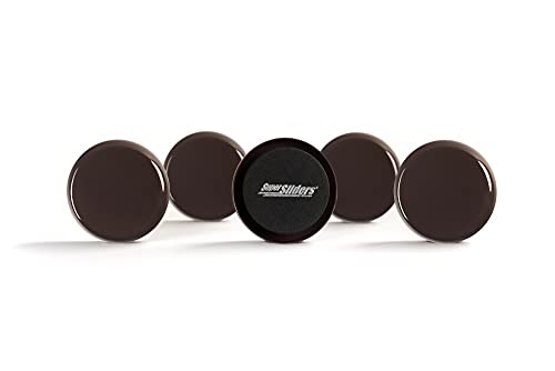 Super Sliders 2 1/2" Round Reusable Furniture Sliders for Carpet - Effortless Moving and Surface Protection, Brown (8 Pack)