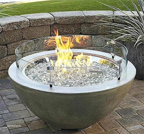 Hiland AWS-RND22 Fire Pit Glass 22" Wind Screen, Small, Clear