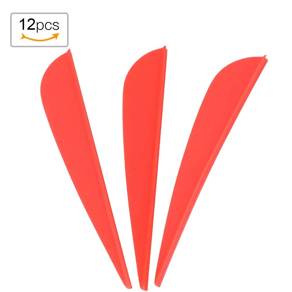 Dilwe DIY Arrow , 3 Inches DIY Arrow Fletching Upgrade Spare Part for Archery Hunting Shooting (Red)