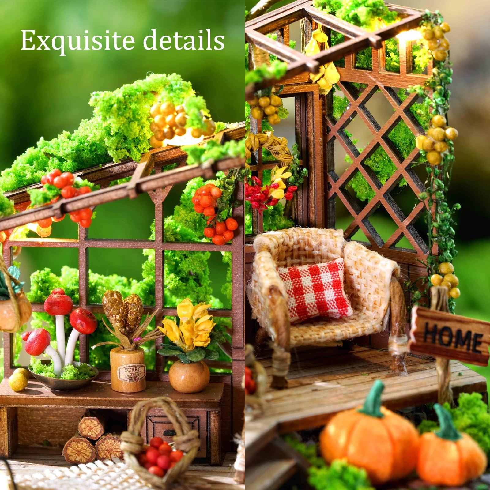 Flever Dollhouse Miniature DIY House Kit Creative Room Dream Bottle Series with Furniture for Romantic Valentine's Gift (Time Magic)