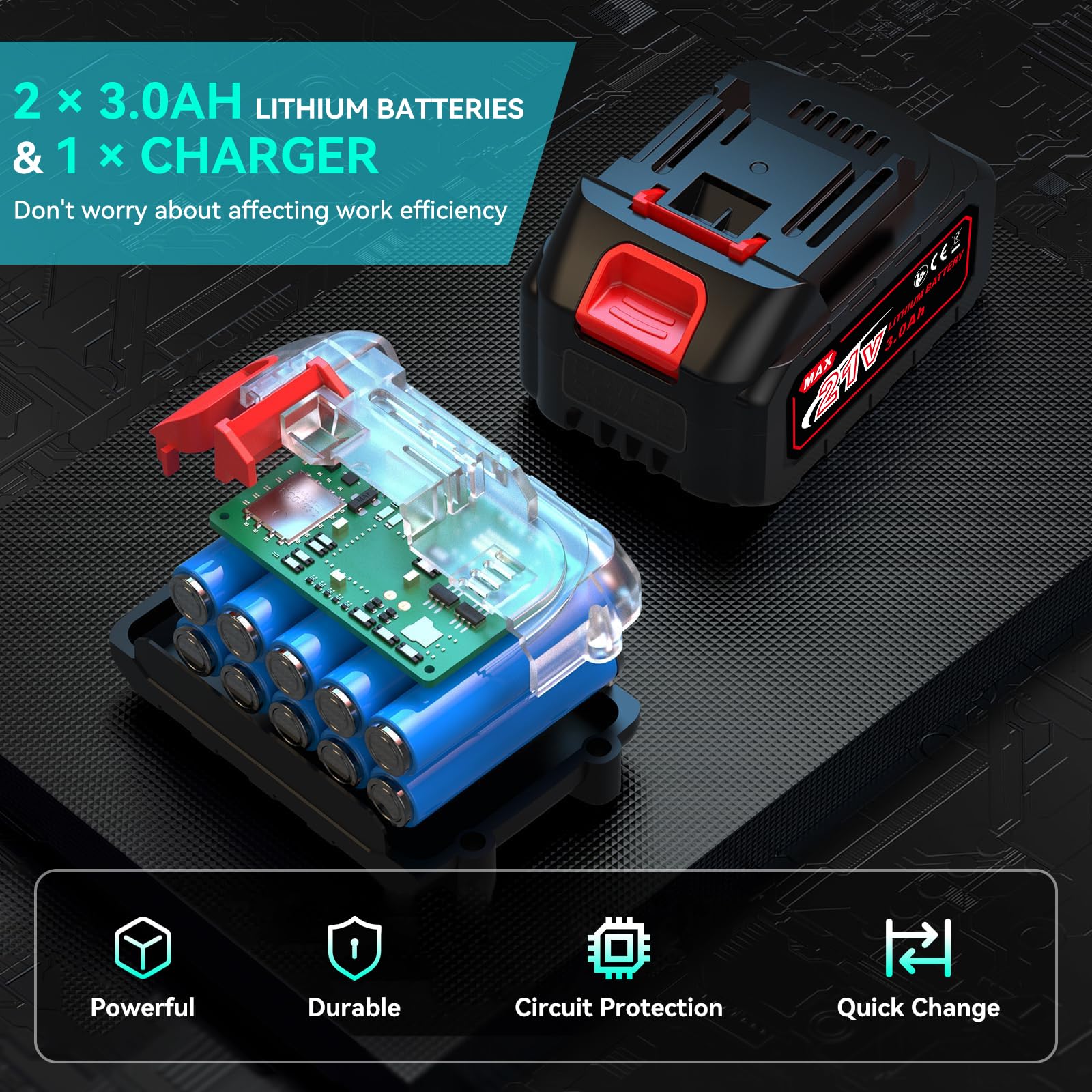 iklestar Cordless Compact Wood Router, 21V Wood Router Tool With 2PCS Batteries Brushless Portable Handheld Palm Routers for Woodworking Electric Trimmer Wood Router with 15 PCS 1/4" Router Bits