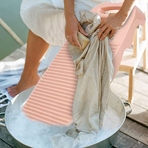 Jocyshop Plastic Washboard Laundry Board, Household Hand Washing Board for Laundry, Washboard for Hand Washing Clothes, Washboard for Laundry, Pink, 17.7 x 7.8 inches