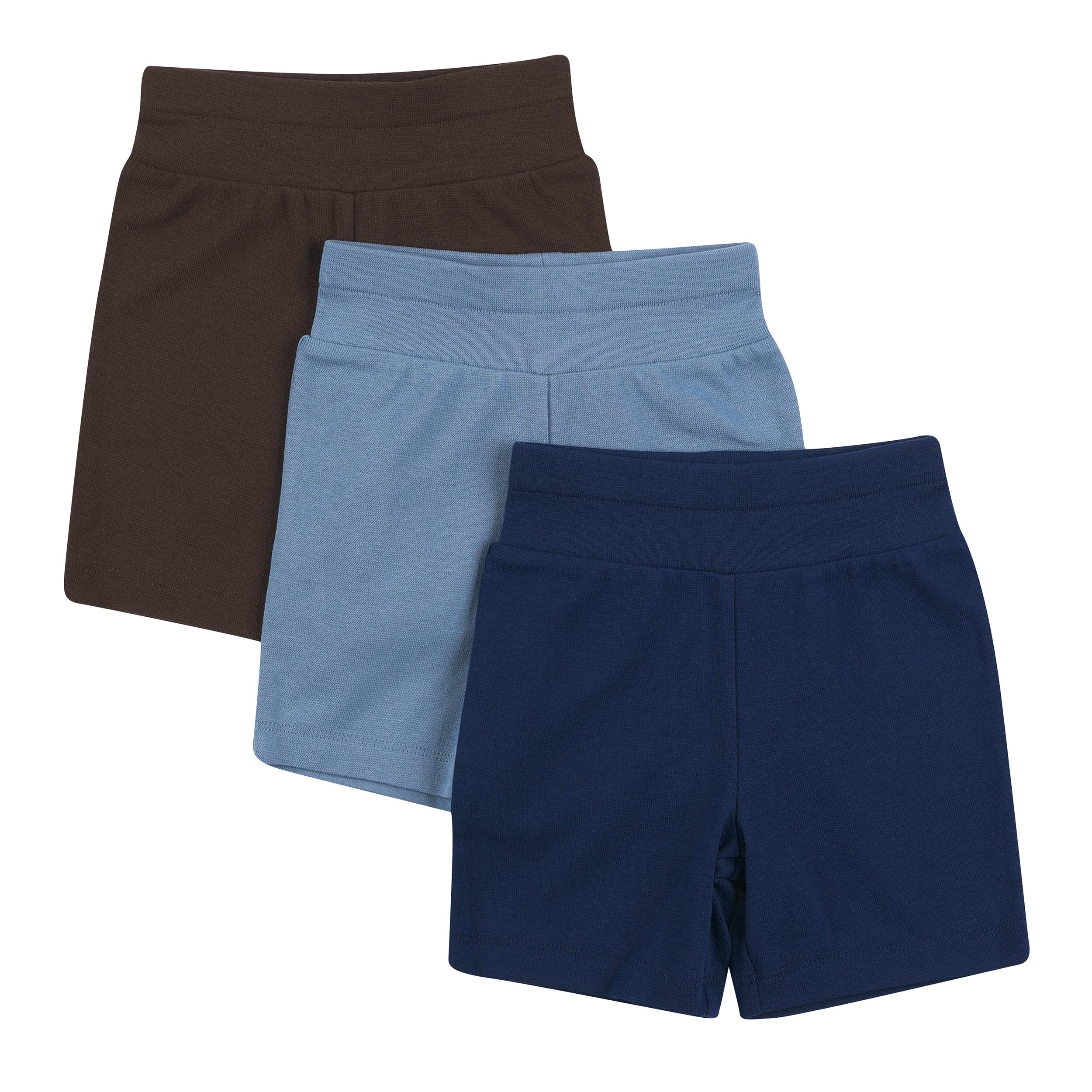 Hanes, Ultimate Flexy Knit Toddler and Baby Shorts, 3-Pack, Mod Taupe Dk Brwn Set, 12-18 Months