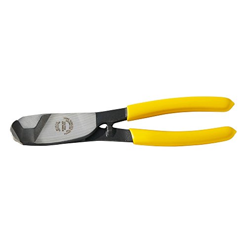 Klein Tools 63028 Cable Cutter, Coaxial Cable Cutter cuts up to 3/4-Inch Aluminum and Copper Coaxial Cable with One-Hand Shearing,Yellow
