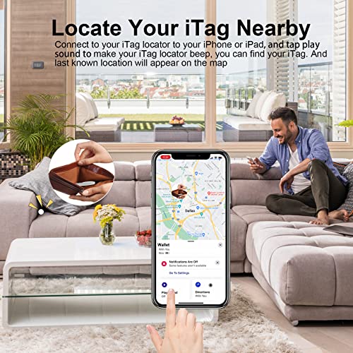 Key Finder 4 Pack, Key Locator Bluetooth Tracker with Loud Beep Sound, Smart Wallet Bag Luggage Tracker Tag for Find My App (iOS Only), 120 Feet Remote Control Anti-Lost Tracker Item Remote Finder