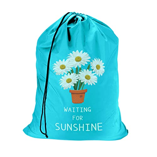 Laundry Bag with Flower Pattern, Laundry Bags Extra Large Heavy Duty, Flower Laundry Bag with Strap, Travel Laundry Bags for Dirty Clothes, Dirty Laundry Travel Bag, Fit a Laundry Hamper or Basket…