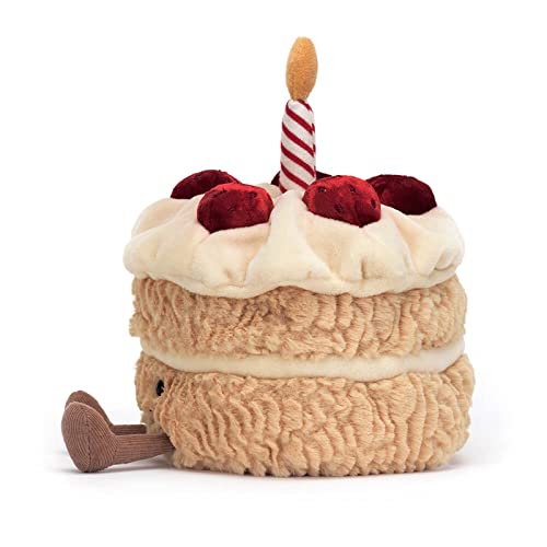Jellycat Amuseables Birthday Cake Stuffed Toy, 6 inches | Dessert Plush | Birthday Gift