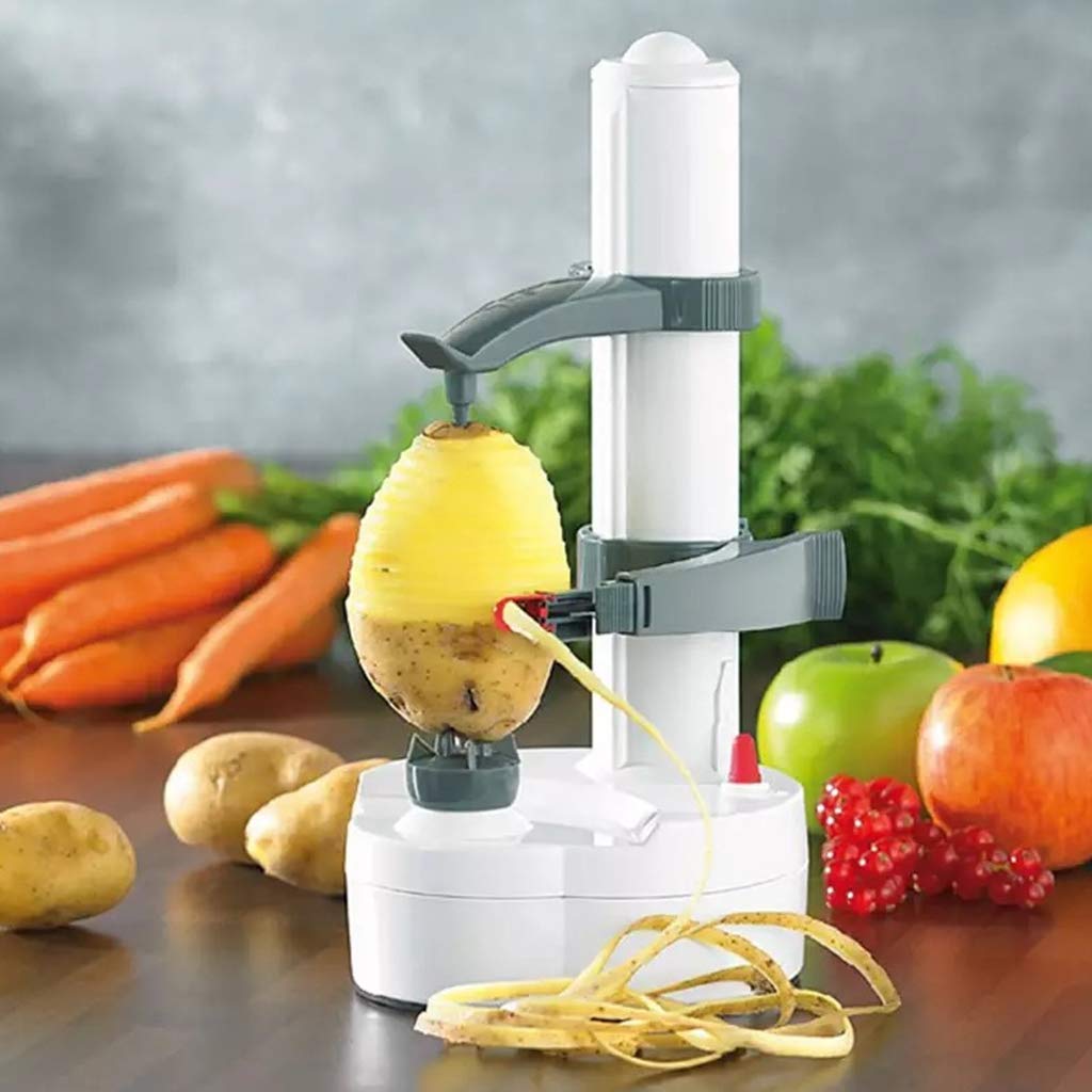 DDARK Electric Peeler Fruit and Vegetable Peeling Machine Potato Cutter with 2 Blades