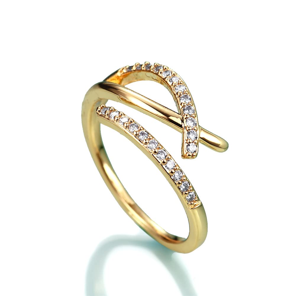 Flower Valley 18K Gold Plated Cubic Zirconia Open Twist Eternity Band for Women