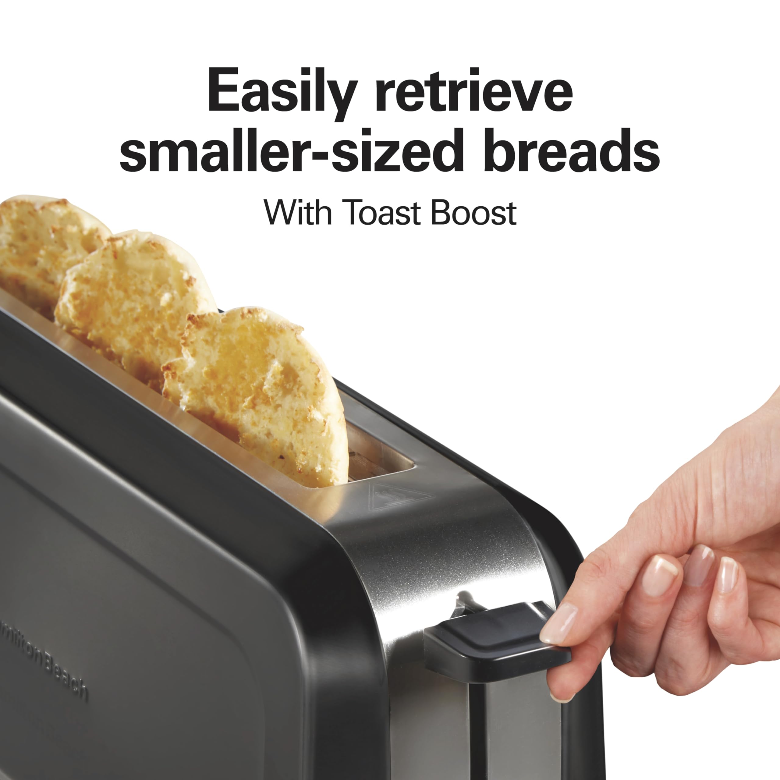 Hamilton Beach Extra Long Slot 2 Slice Toaster with Browning Control, Bagel Function, Cancel Button & Auto Shutoff, Modern Slim Design Fits Any Space, Black (22989)