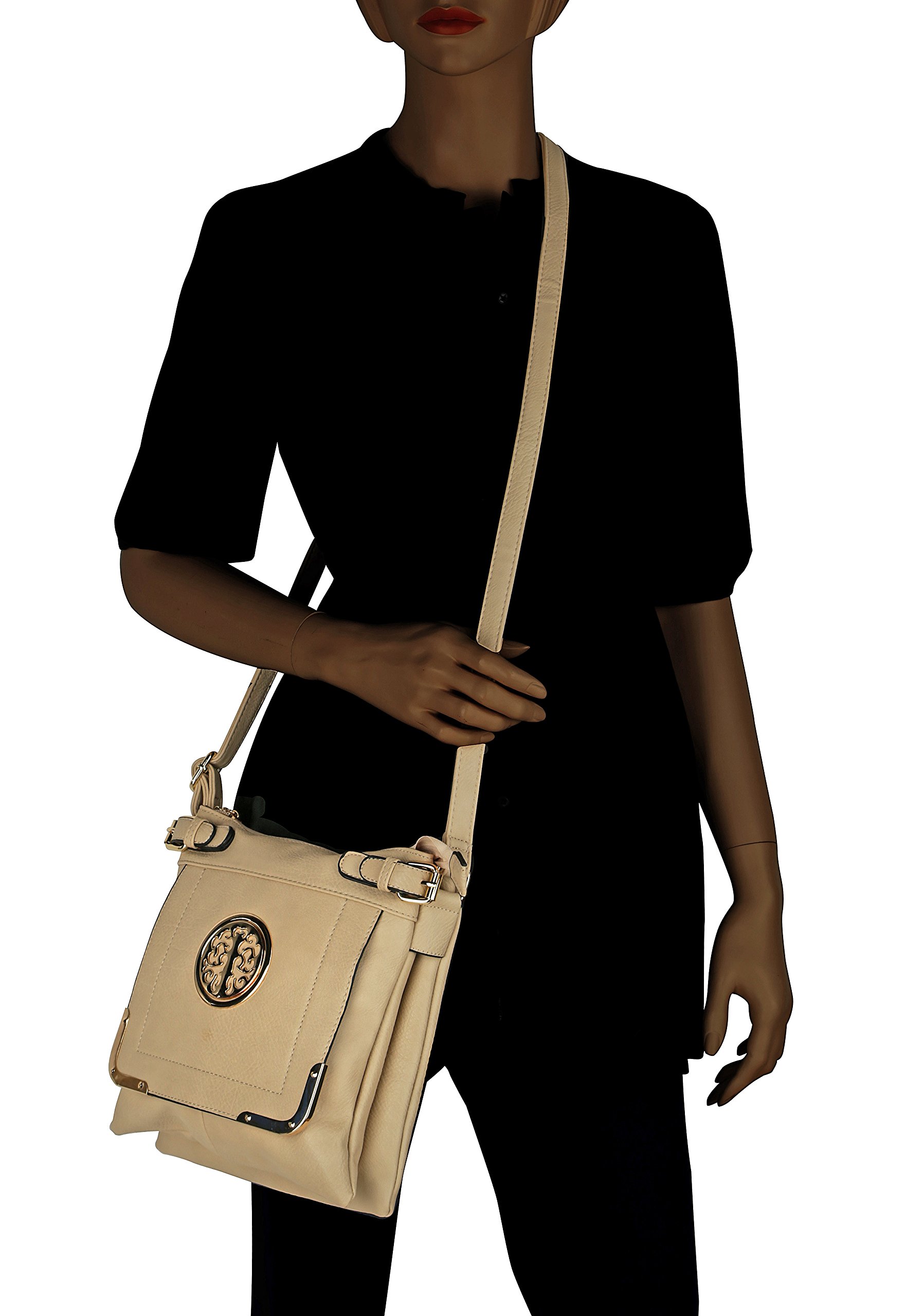 MKF Crossbody Bag for Women β PU Leather Pocketbook Handbag Multi Compartment Messenger Purse β Shoulder Strap