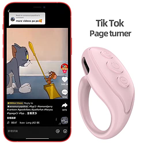 TIKTOK Video Bluetooth Remote Control Page Turner for iPhone Smartphones Tablets, Wireless Ring Camera Shutter Remote Control, Bluetooth 5.0USB for iOS and AndroidâŚ