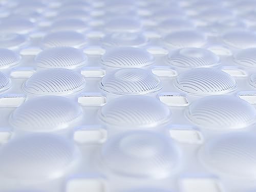 Splash Home Poz Bathtub Mat Non-Slip, Shower Mat with 86 Suction Cups and Drain Holes Bath Mat for Tub, 26.5 L x 14.25 W Inches, Machine Washable, PVC - Clear