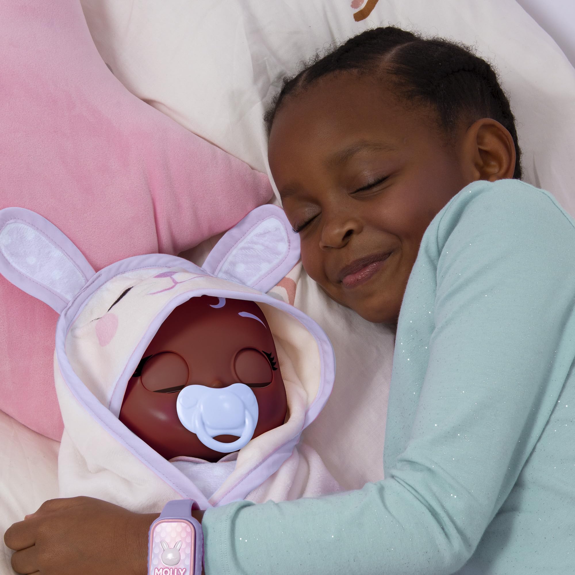 Cry Babies Newborn Molly - Interactive Baby Doll with 20+ Baby Sounds, Girls & Kids Age 18M and Up
