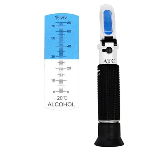 KYKYK Refractometer, Handheld 0-80% Alcohol Refractometer for Spirits Household Liquor Brewing Refractometer Alcohol Concentration Detector for Fruit, Homebrewing, Juice, Vegetables