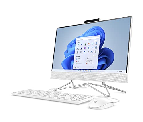 HP 21.5" All-in-One Desktop, Intel Pentium Silver J5040 Processor, Intel UHD Graphics 605, 4 GB RAM, 128 GB Storage, Windows 11 Home (22-dd0120, 2021),Snow white