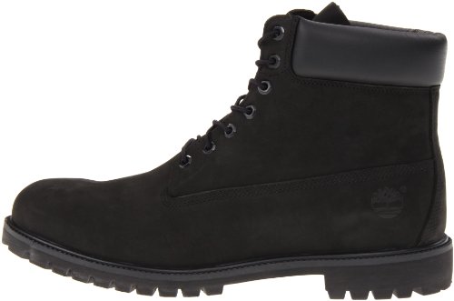 Timberland Men's 6 inch Premium Waterproof Boot, Black Nubuck, 8.5